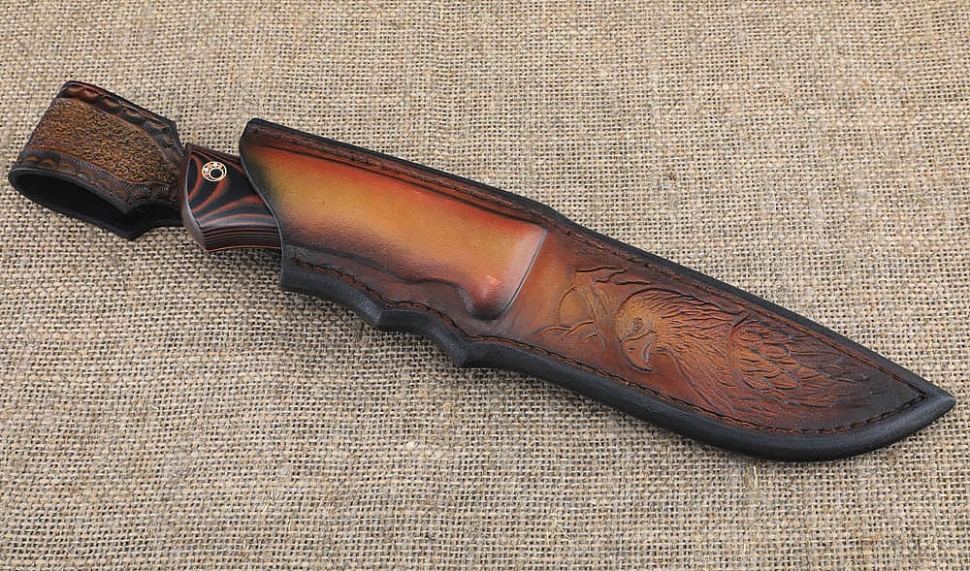 Нож Нептун сталь Sandvik 12C27, рукоять микарта красная — купить в ...