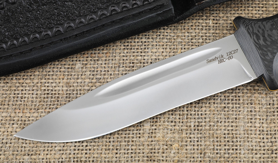 Нож Лидер сталь Sandvik 12C27, рукоять карбон — купить в интернет ...